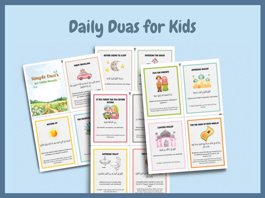 Kids Dua Flashcards Duas for Kids Children Dua Book Dua Flashcards ...