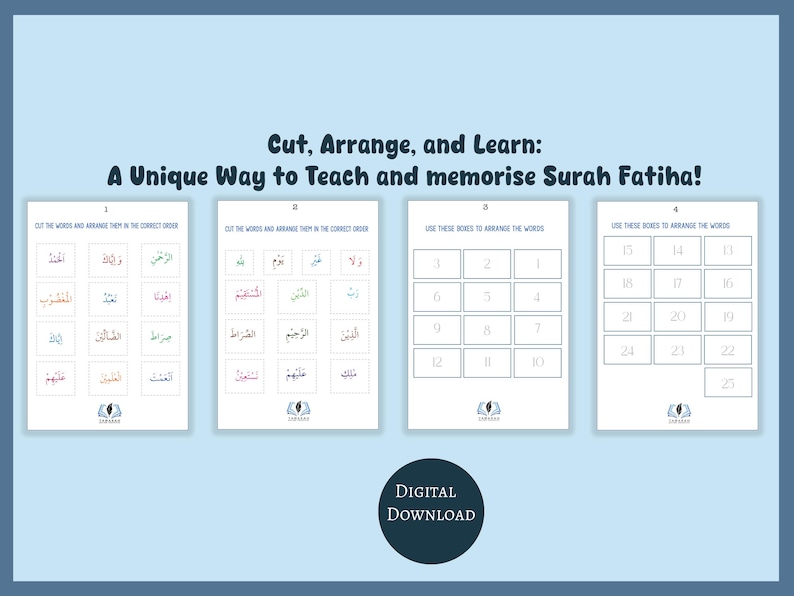 Surah Fatiha Activity Book: Quran Learning for Kids (digital Download ...