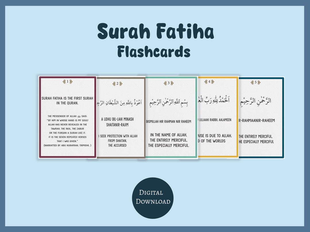 Surah Fatiha Flashcards Surah Fatiha Memorisation Surah Fatiha ...