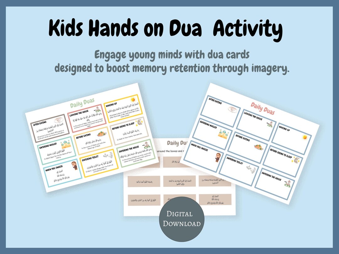 Hands-on Dua Activity for Kids| Daily Duas for Kids| Islamic Kids ...
