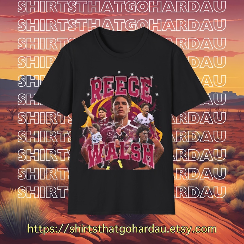 Reece Walsh Brisbane Broncos Unisex Softstyle T-shirt, Vintage Rugby ...