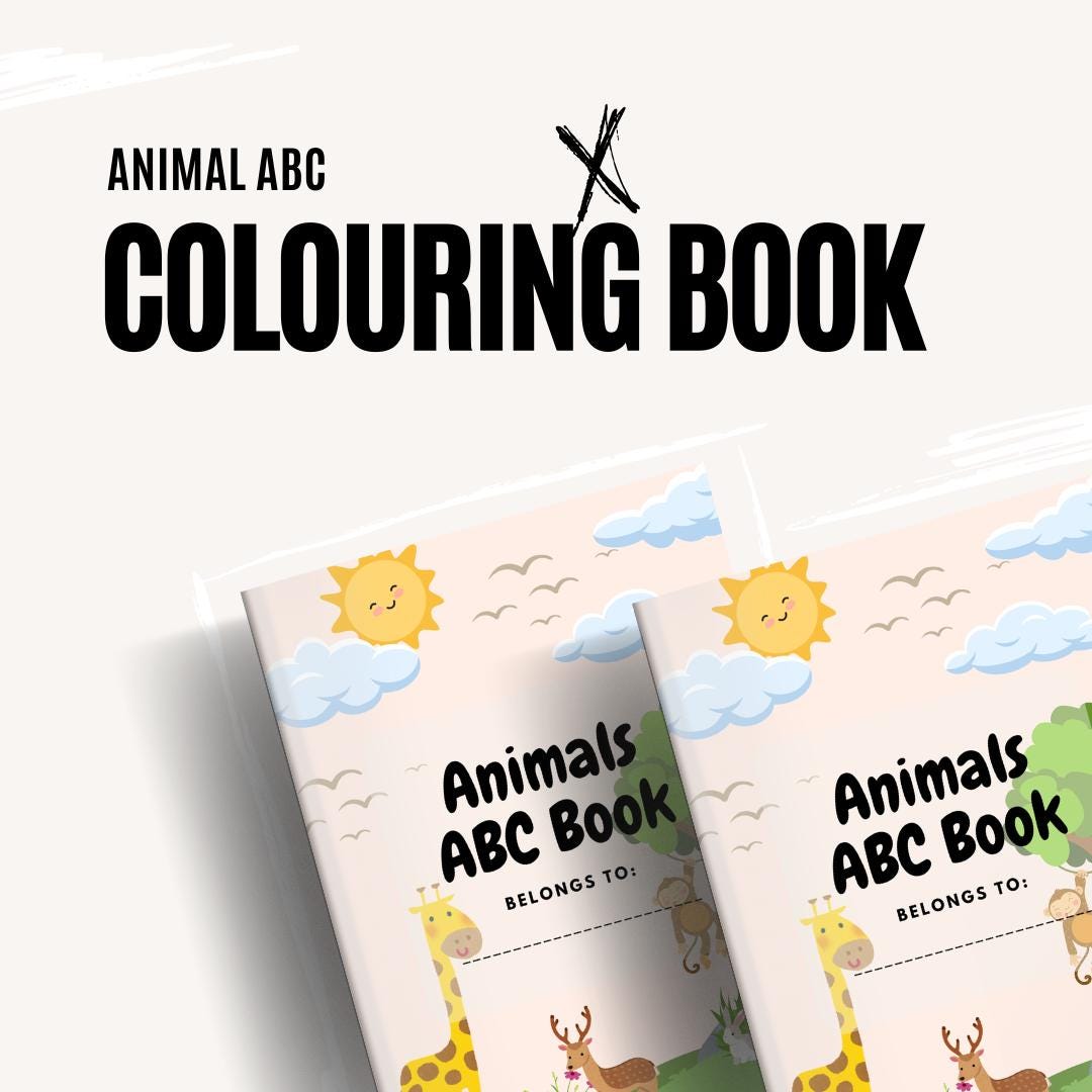 Animal ABC Coloring Book - Etsy