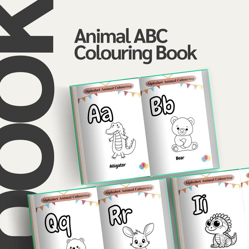 Animal ABC Coloring Book - Etsy