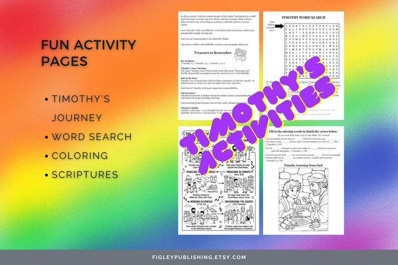 Timothy Bible Story Activity Pack | Printable Bible Lesson for Kids ...
