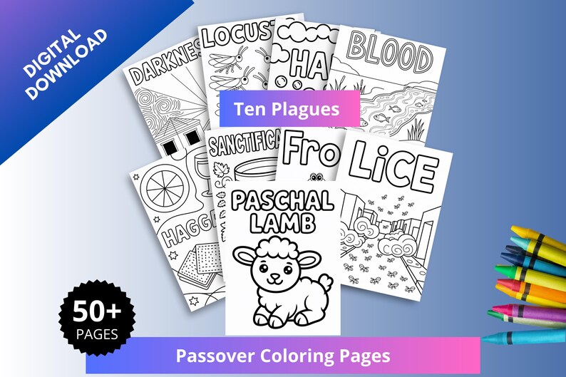 Passover Printable Coloring Pages | 50+ Seder Activities for Kids | Ten ...