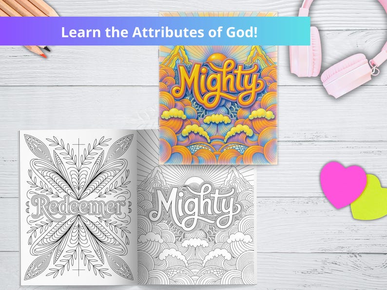 Attributes of God Adult Coloring Book: 52 Pages to Color & Meditate on ...