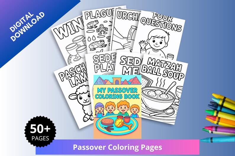 Passover Printable Coloring Pages | 50+ Seder Activities for Kids | Ten ...