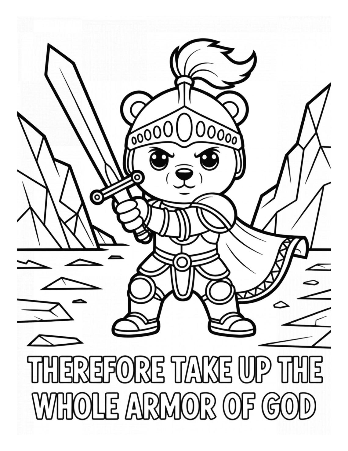 Ephesians 6 Coloring Pages - Print at Home. 10 Cute Animals Dressed in ...