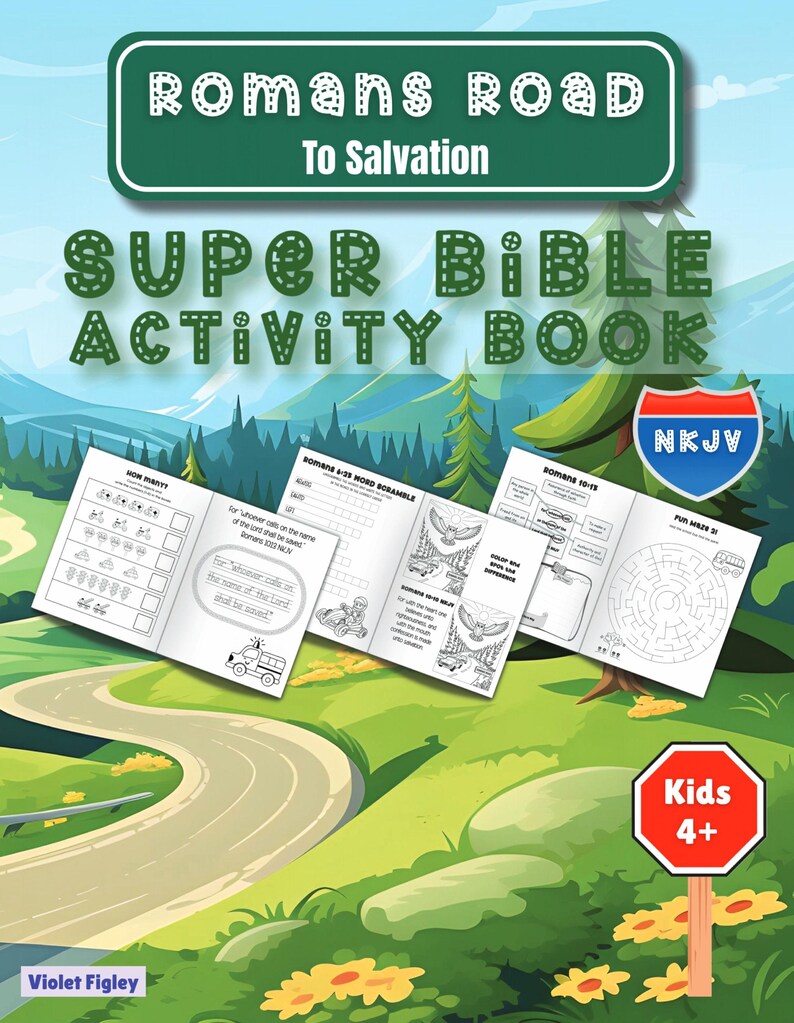Romans Road to Salvation Activity Book for Kids 4+, Sunday School ...