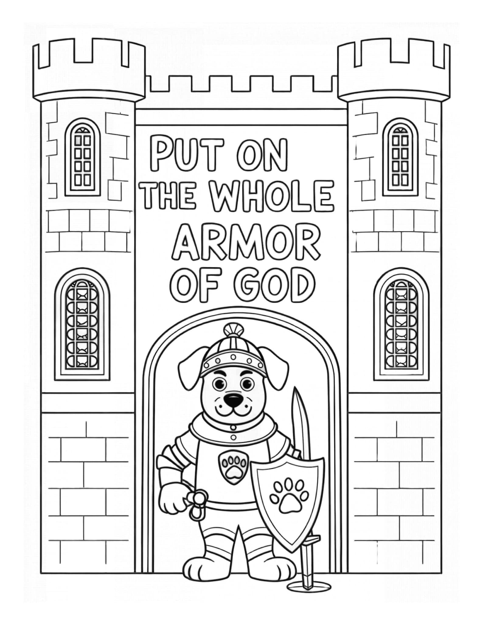Ephesians 6 Coloring Pages - Print at Home. 10 Cute Animals Dressed in ...