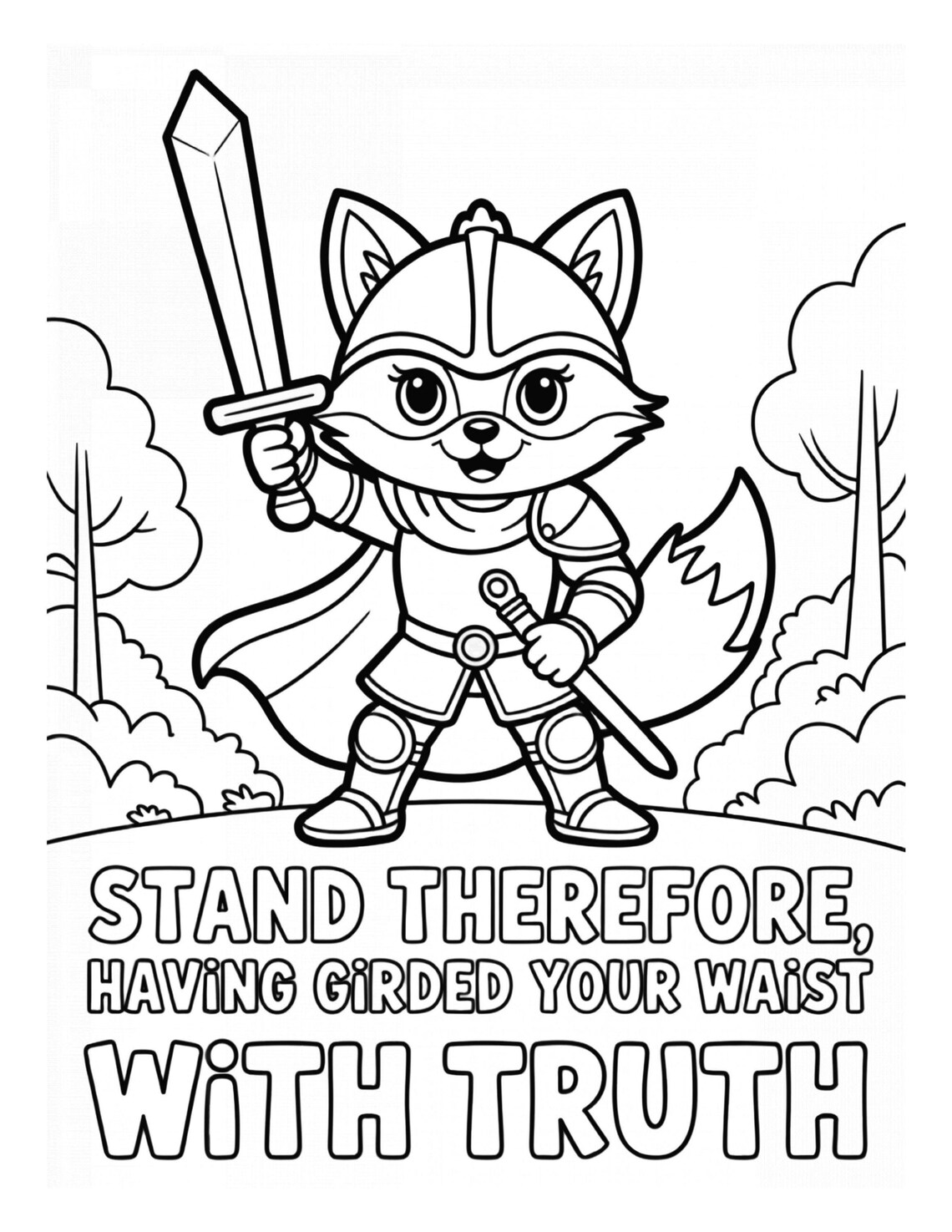 Ephesians 6 Coloring Pages - Print at Home. 10 Cute Animals Dressed in ...