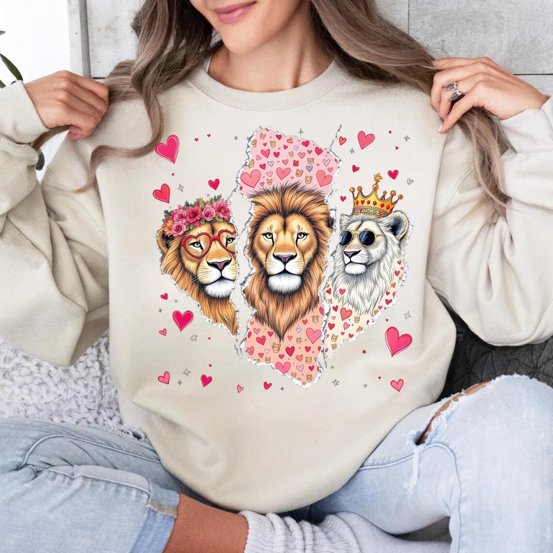 Lion Love Png, Download Valentines Lion Shirt, Digital Lion Couple ...