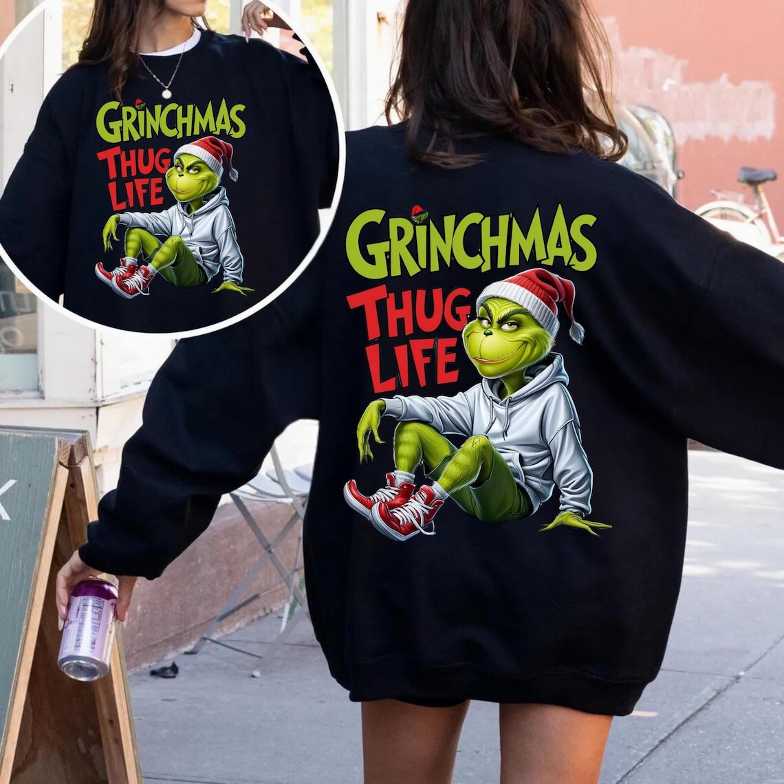 Grinchmas Thug Life Design - Funny Grinch Holiday Artwork for T-shirts ...