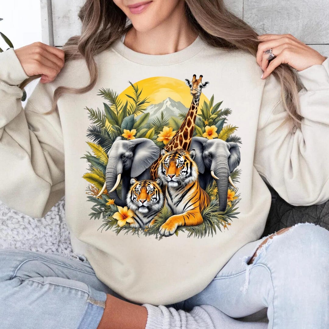 Wildlife Safari Scene Png, Jungle Animals Design, Majestic Nature Shirt ...