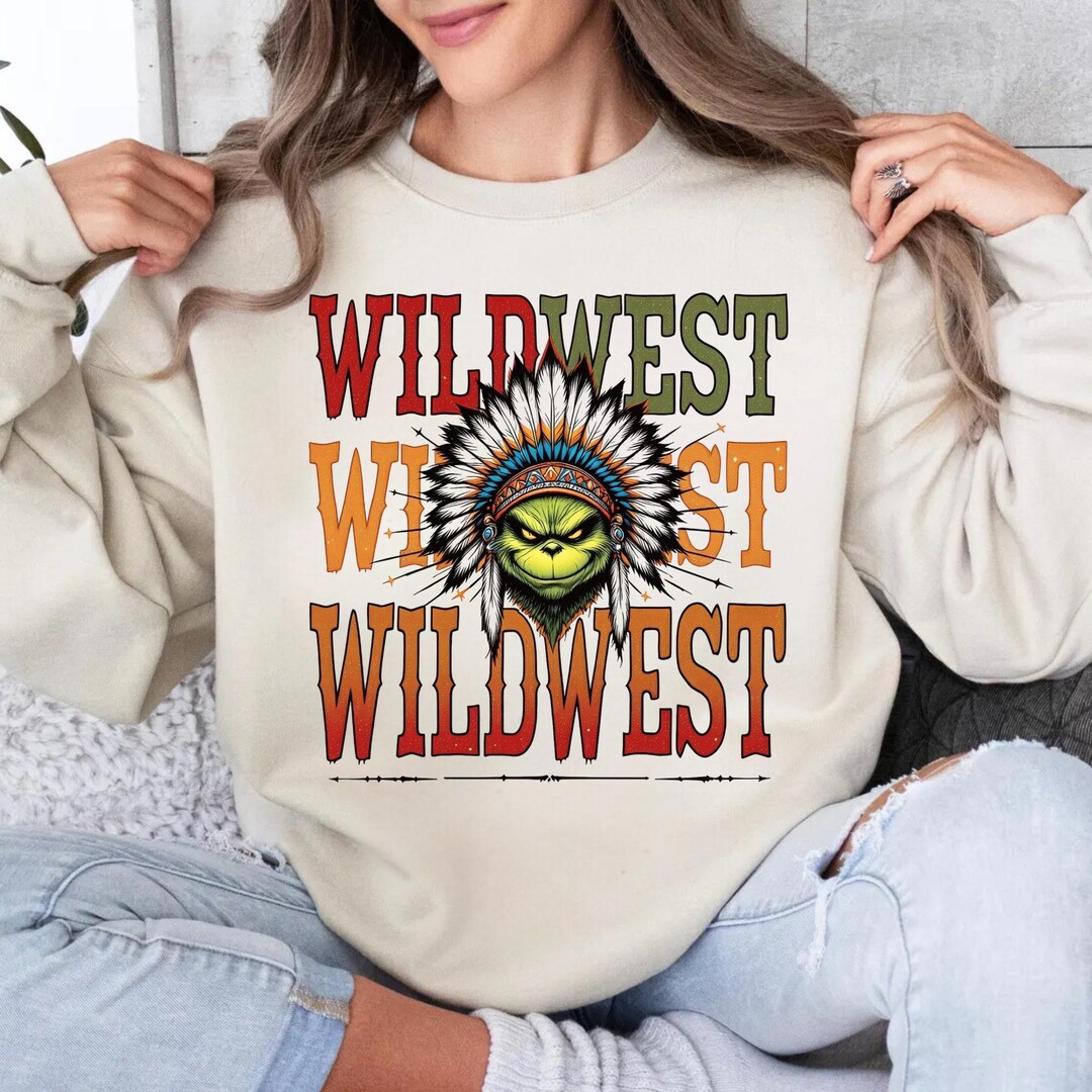 Wild West Grinch Design, Western Grinch Shirt PNG, Native American ...