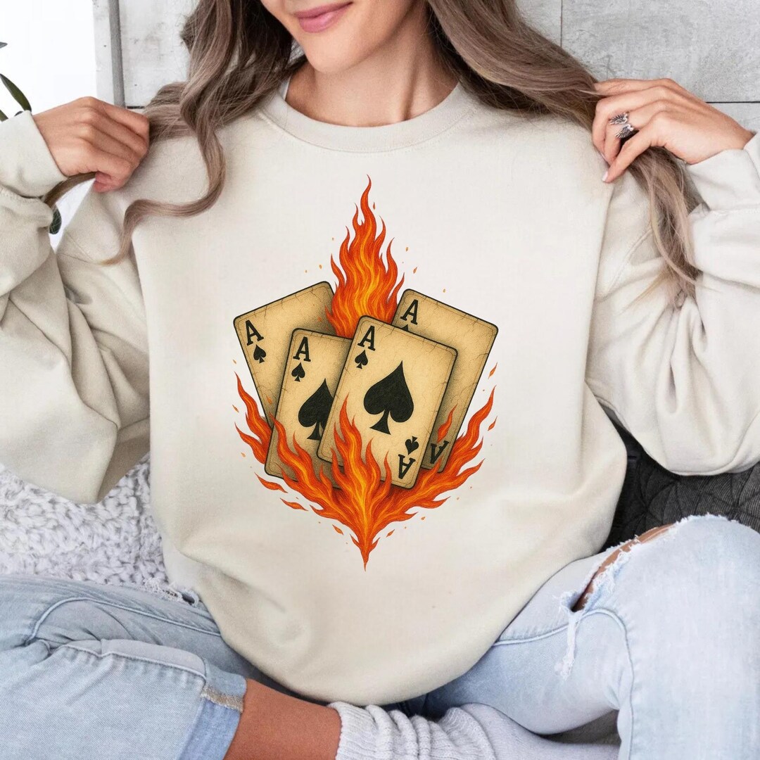 Flaming Aces Poker Art: High-resolution PNG Poker Design (digital ...