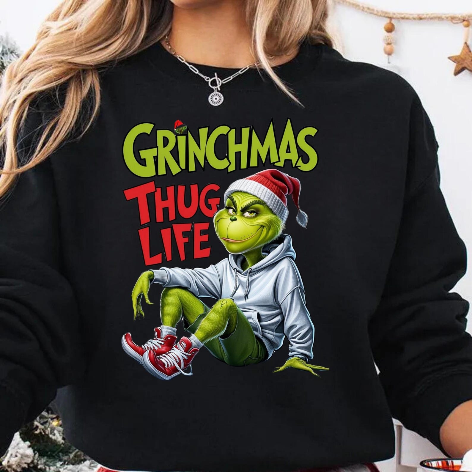 Grinchmas Thug Life Design - Funny Grinch Holiday Artwork for T-shirts ...