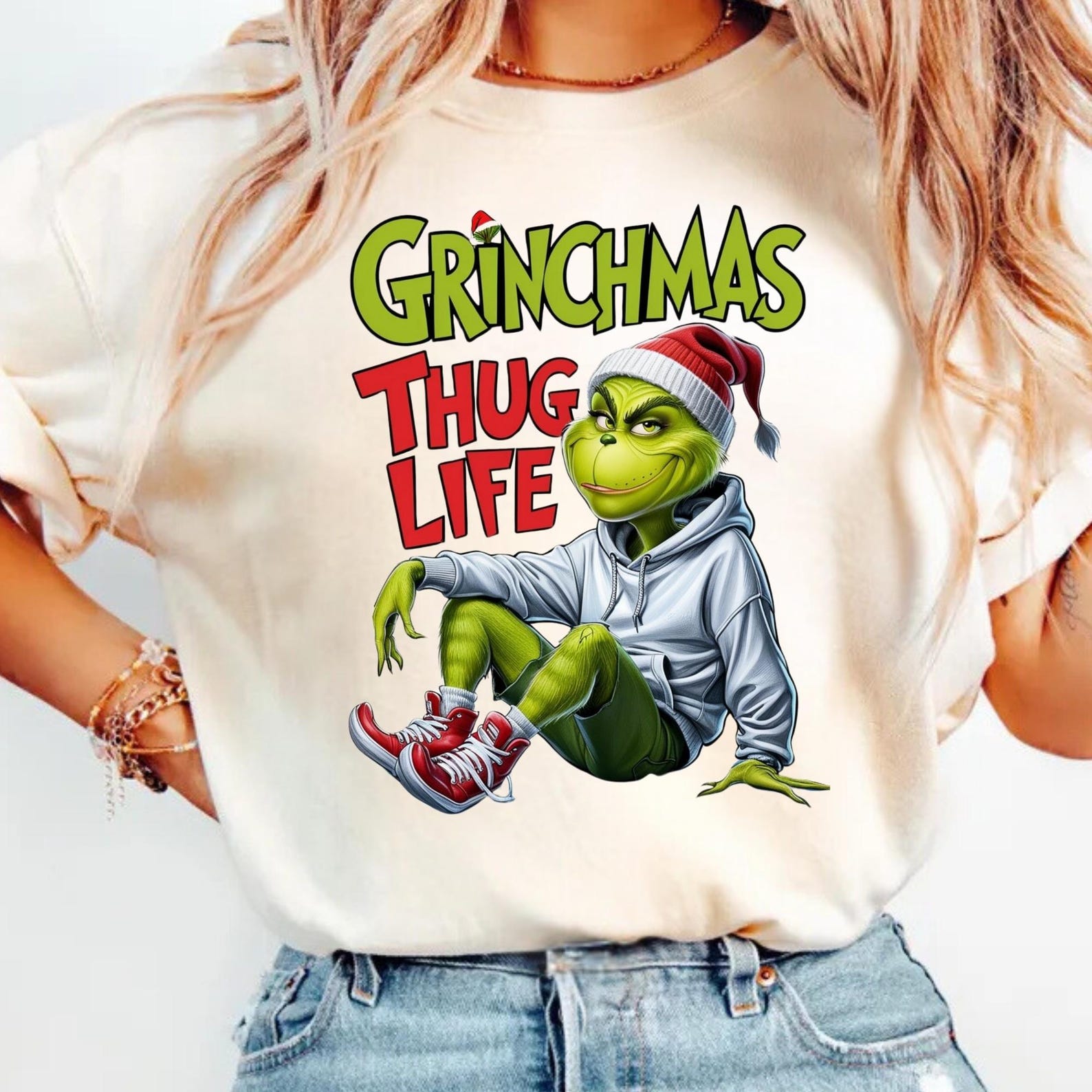 Grinchmas Thug Life Design - Funny Grinch Holiday Artwork for T-shirts ...