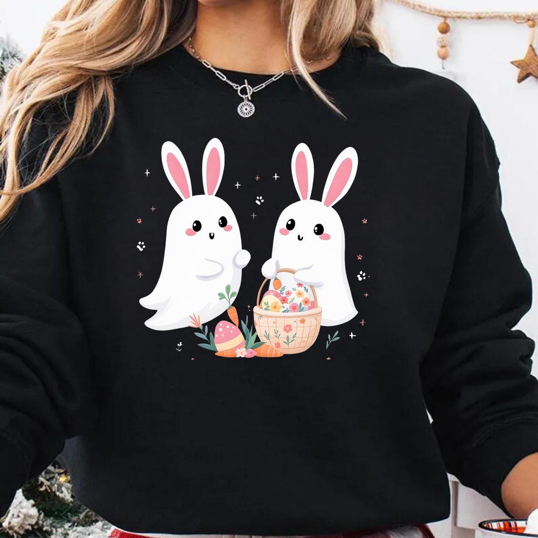 Ghost Bunny Easter Png, Cute Spooky Rabbits Design, Pastel Haunted ...