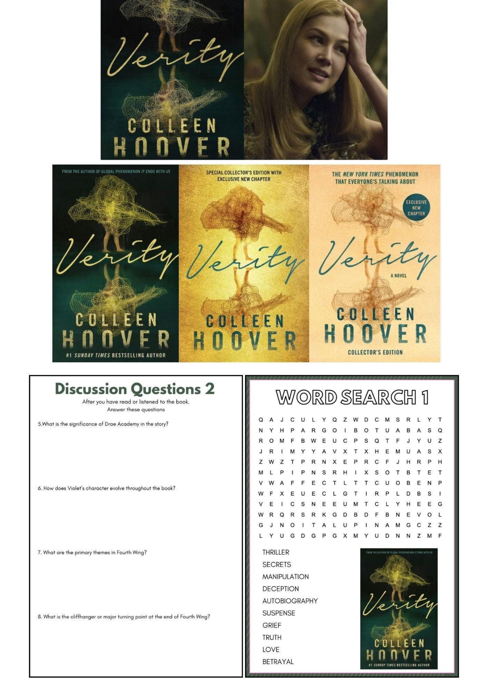 Verity by Colleen Hoover, Book Club Questions & Activities, Reading ...