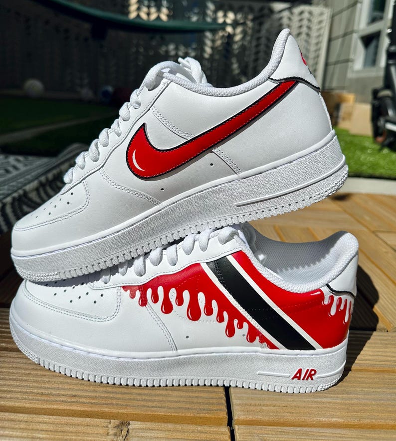 Custom Nike Airforce 1, Trinidad & Tobago Flag, Drip, Hand-painted Gift ...
