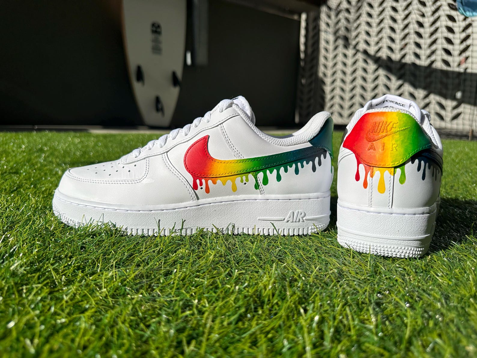 Custom Airforce 1, Custom Nike Shoes, Rainbow Drip Custom, Hand-painted ...