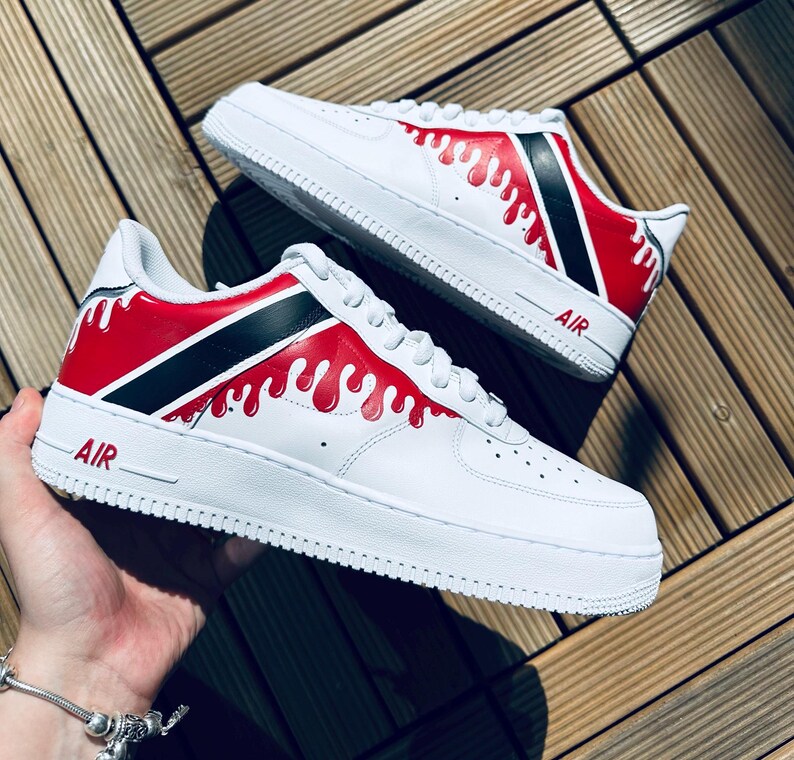 Custom Nike Airforce 1, Trinidad & Tobago Flag, Drip, Hand-painted Gift ...