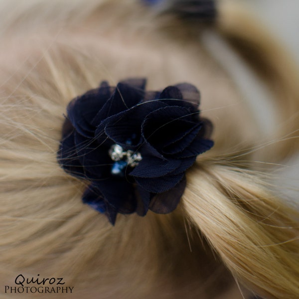 Navy Hair Clips - Etsy