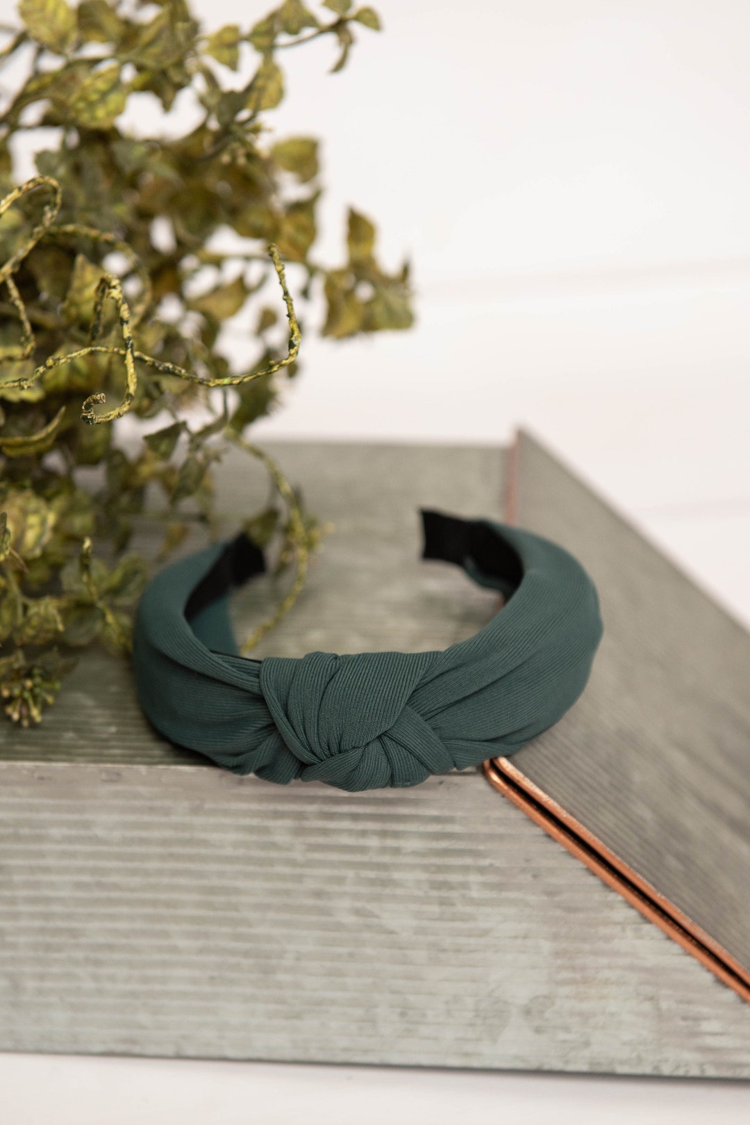 Forest Green Knotted Hard Headband for Girl, Green Womens Hard Headband ...