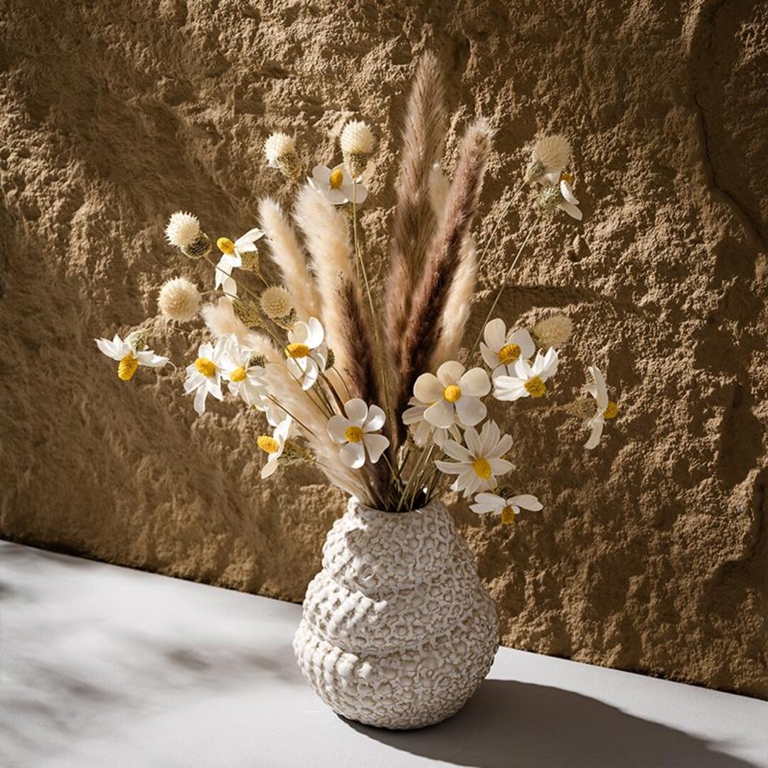 Textured Ceramic Bud Vase: Rustic Coastal Decor, Neutral Home Accent - Etsy