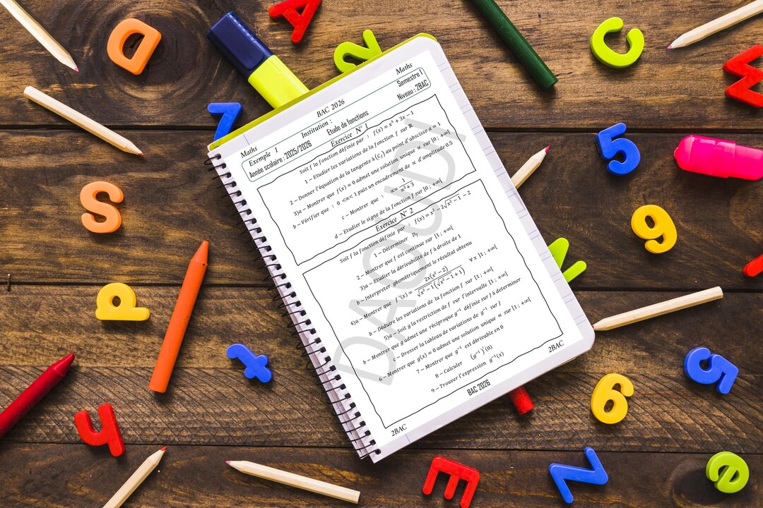 Math Worksheets BAC 2026 | 2BAC Exercise Sheets | Calculus & Functions ...