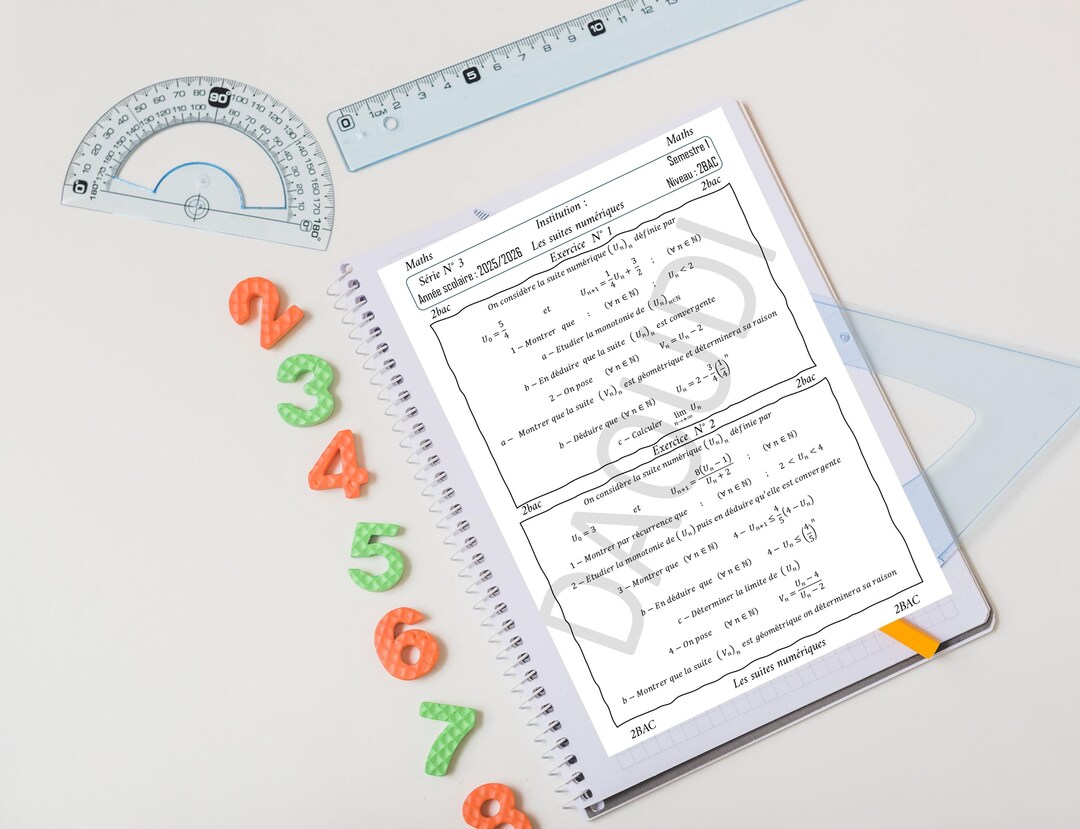 Mathematics Exercises Set – Printable PDF Worksheets Bundle N3 Suites ...