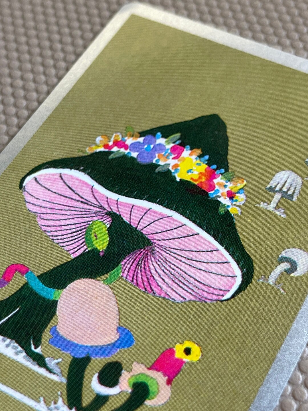 Trippy Retro Gorgeous Mushroom Swap Card Framable Art Image Small ...