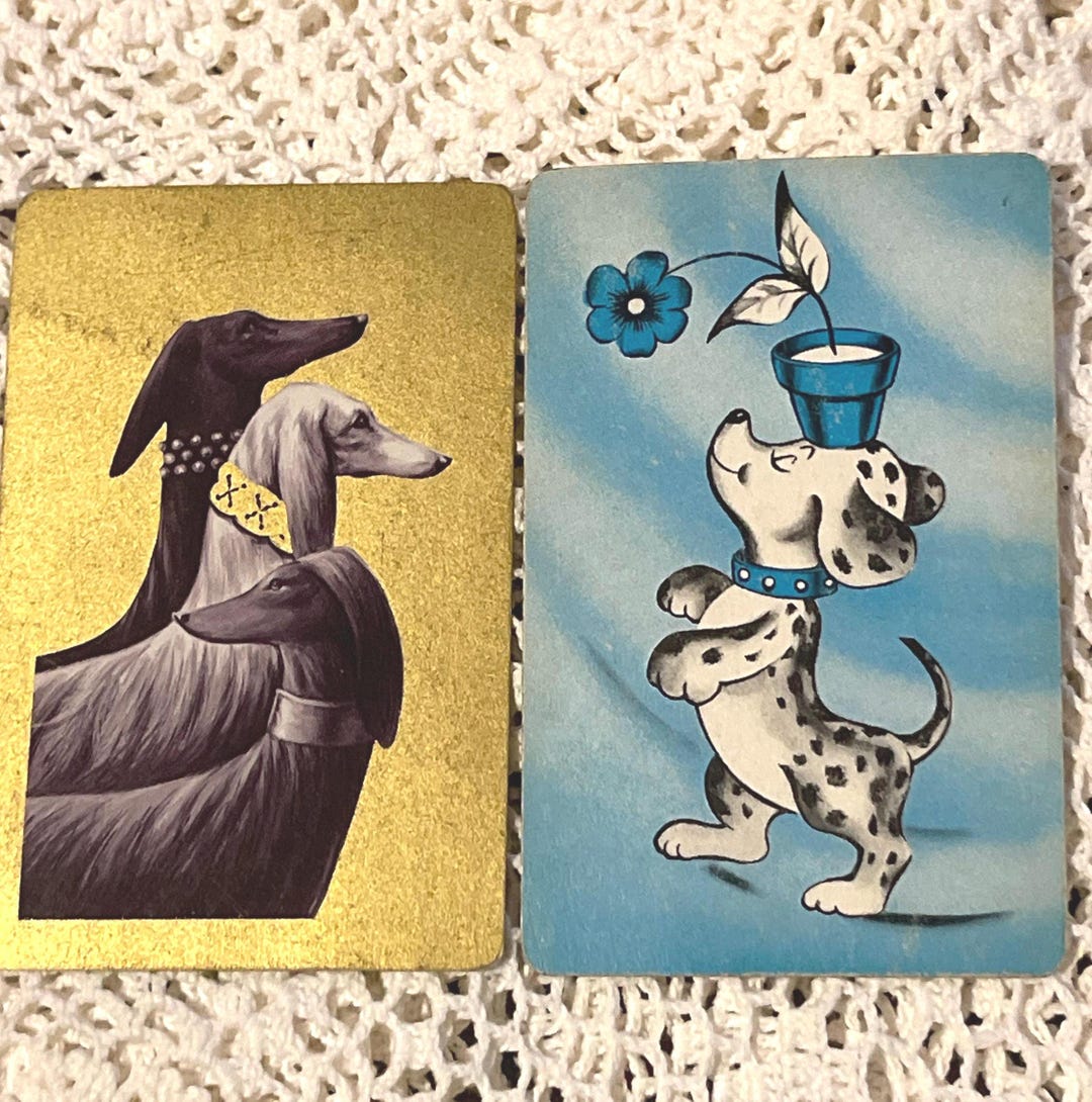 2 Adorable Dogs Playing Cards - Etsy