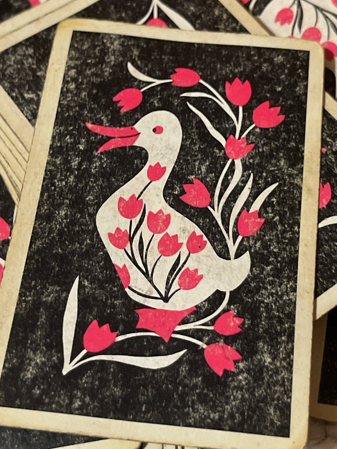 1 Pink and Black Duck Swap Card Grungy - Etsy