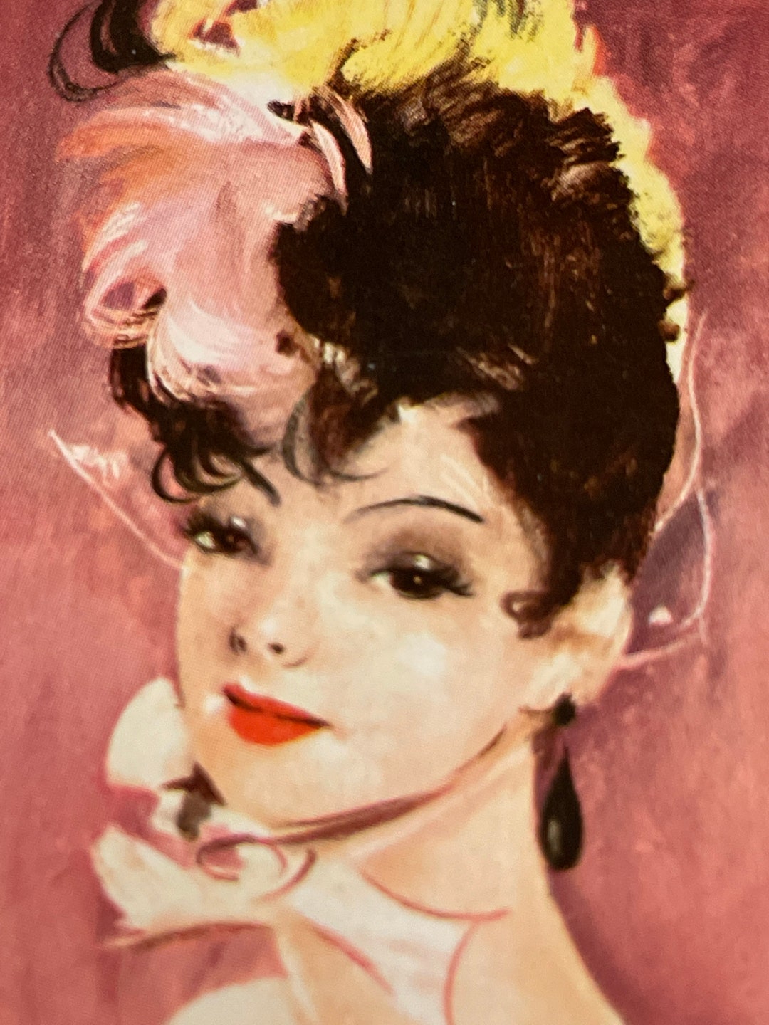 1 Beautiful Lady With Plume in Hair Swap Card/ Playing Card - Etsy