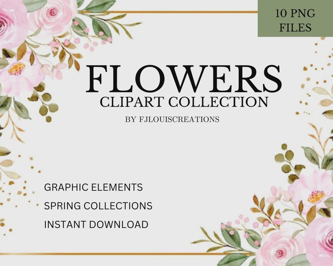 Flower Clipart, Spring Flower Collection, Flower Bundle Clipart ...
