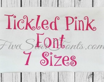 Tickled Pink Embroidery Font - Etsy
