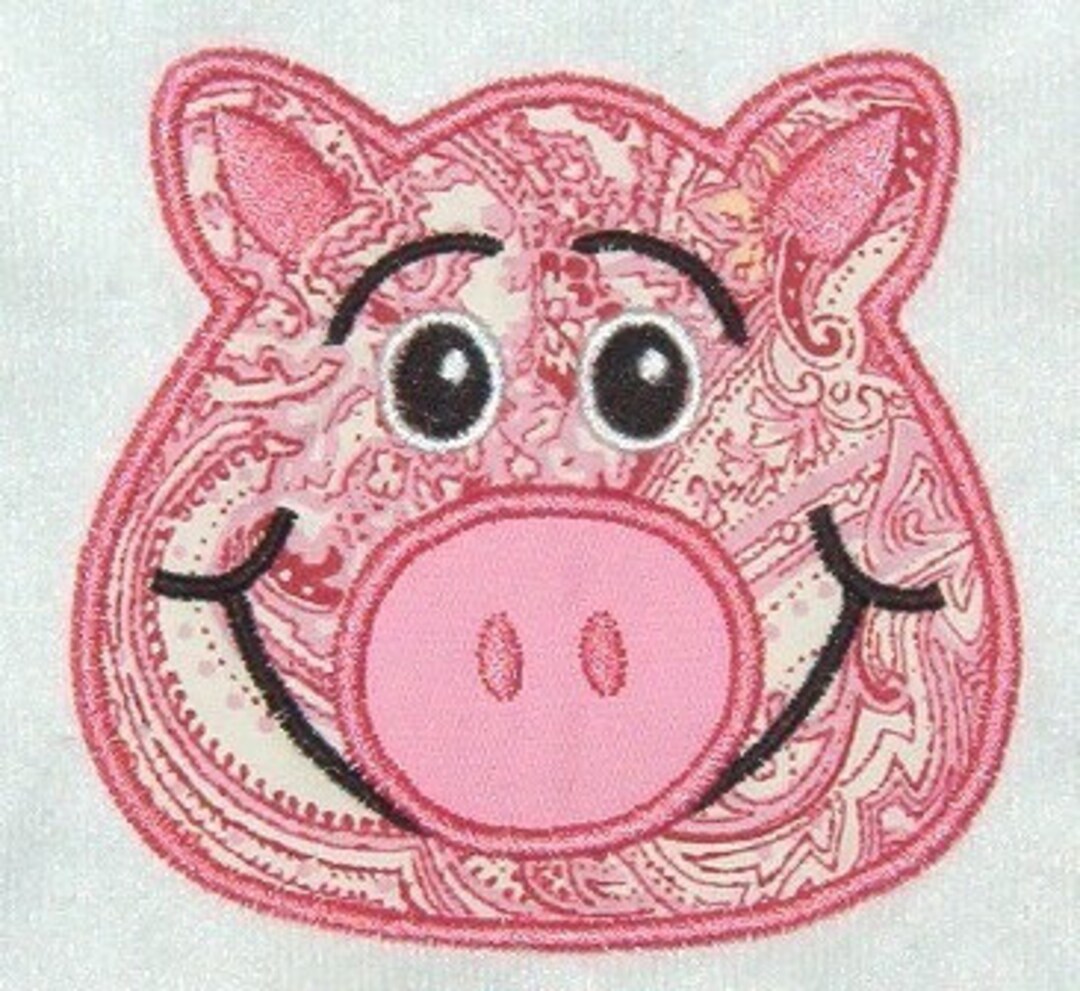 Pig Face Machine Embroidery Applique Design - Etsy