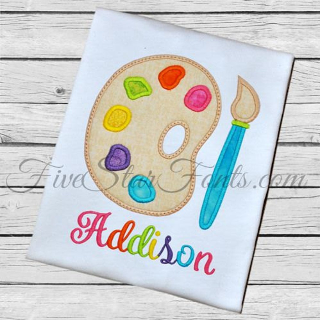 Artist Paint Palette Applique Machine Embroidery Design - Etsy