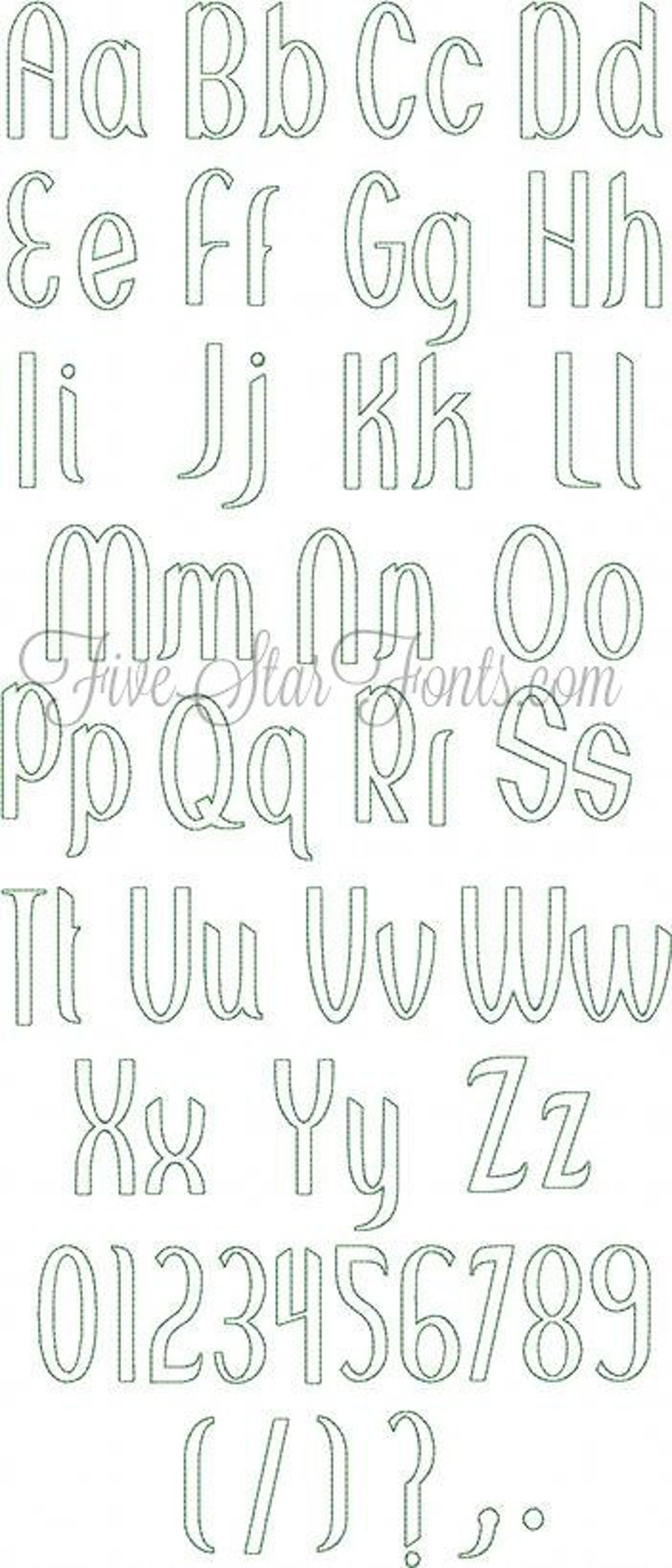 Jude Applique Font 2 Styles of Finishing Stitches Quick Stitch - Etsy