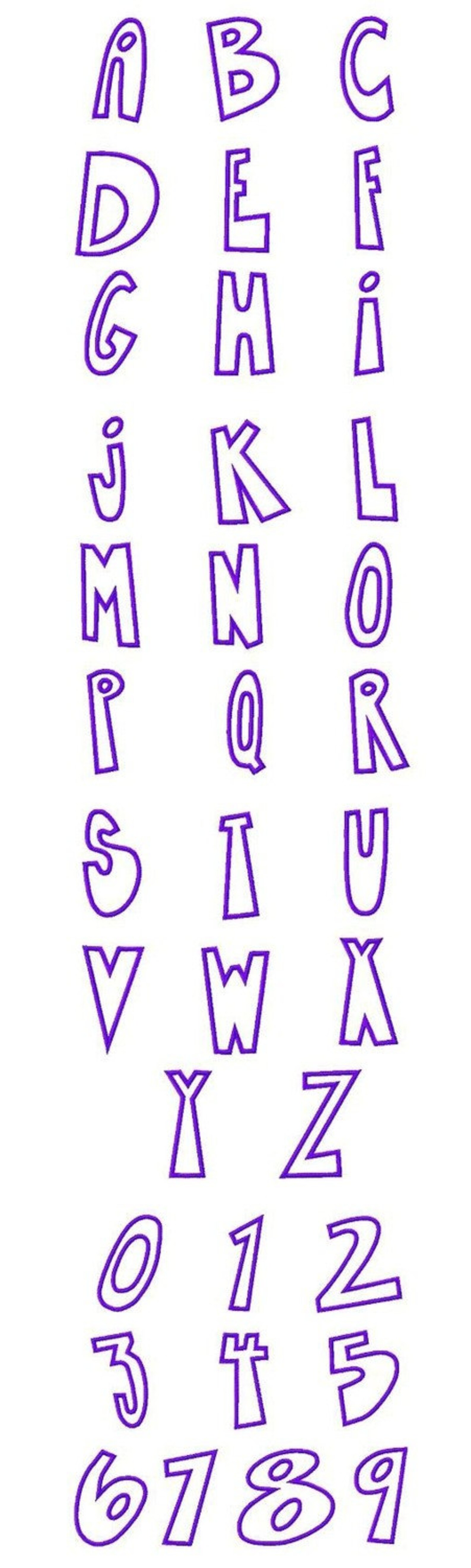 Funny Pages Applique Font 5 Sizes Machine Embroidery - Etsy