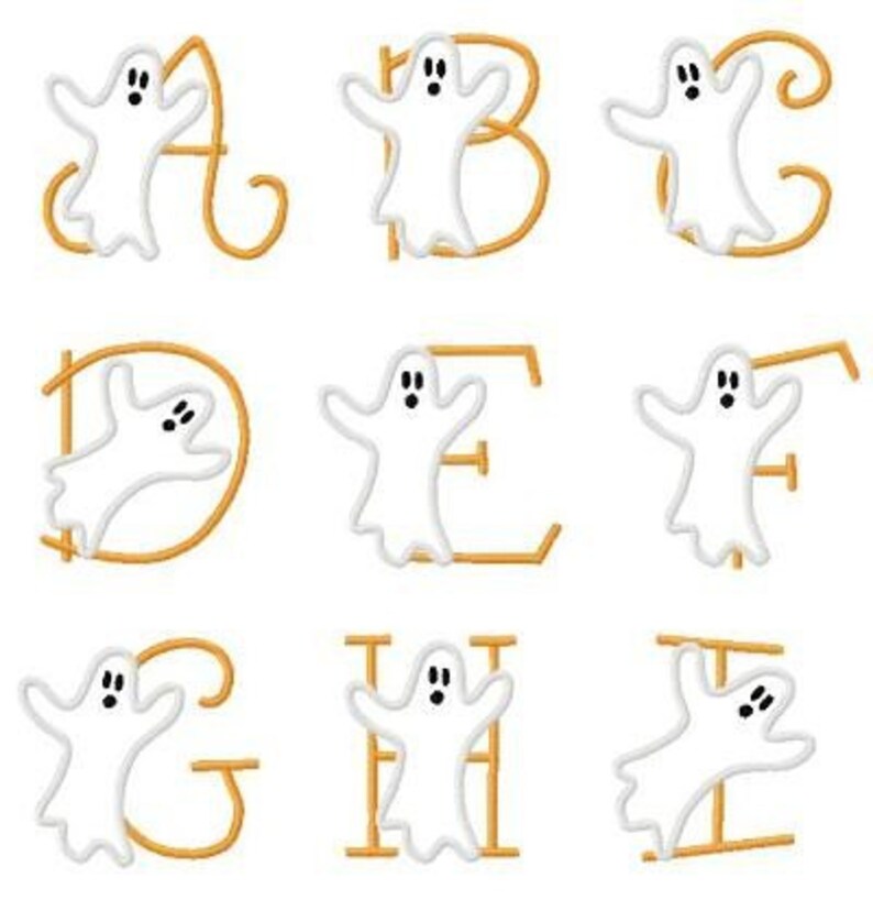 EXCLUSIVE Ghost Monogram Font Halloween Alphabet Machine - Etsy