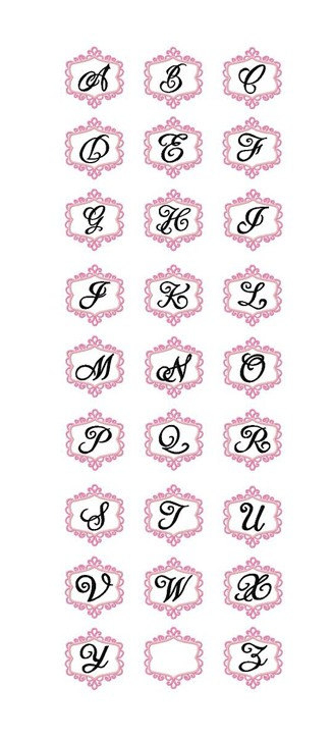 Posh Swirls Monogram 2 Sizes Machine Embroidery Elegant - Etsy