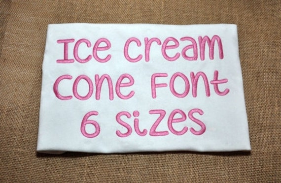 Ice Cream Cone Embroidery Font | Etsy