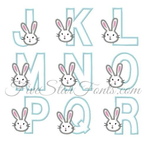 Bunny Applique Font | Etsy