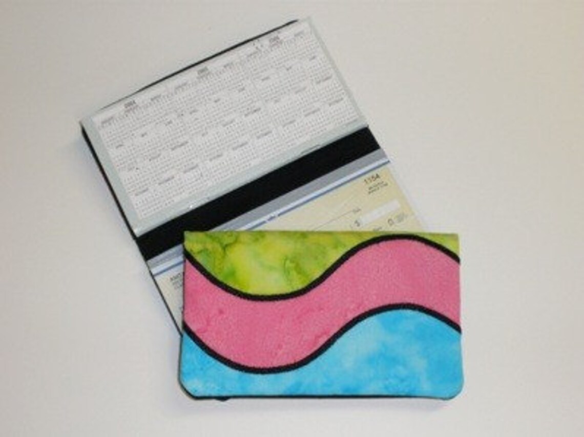 In the Hoop Pieced Wave Checkbook Cover-no Sew Machine Embroidery - Etsy