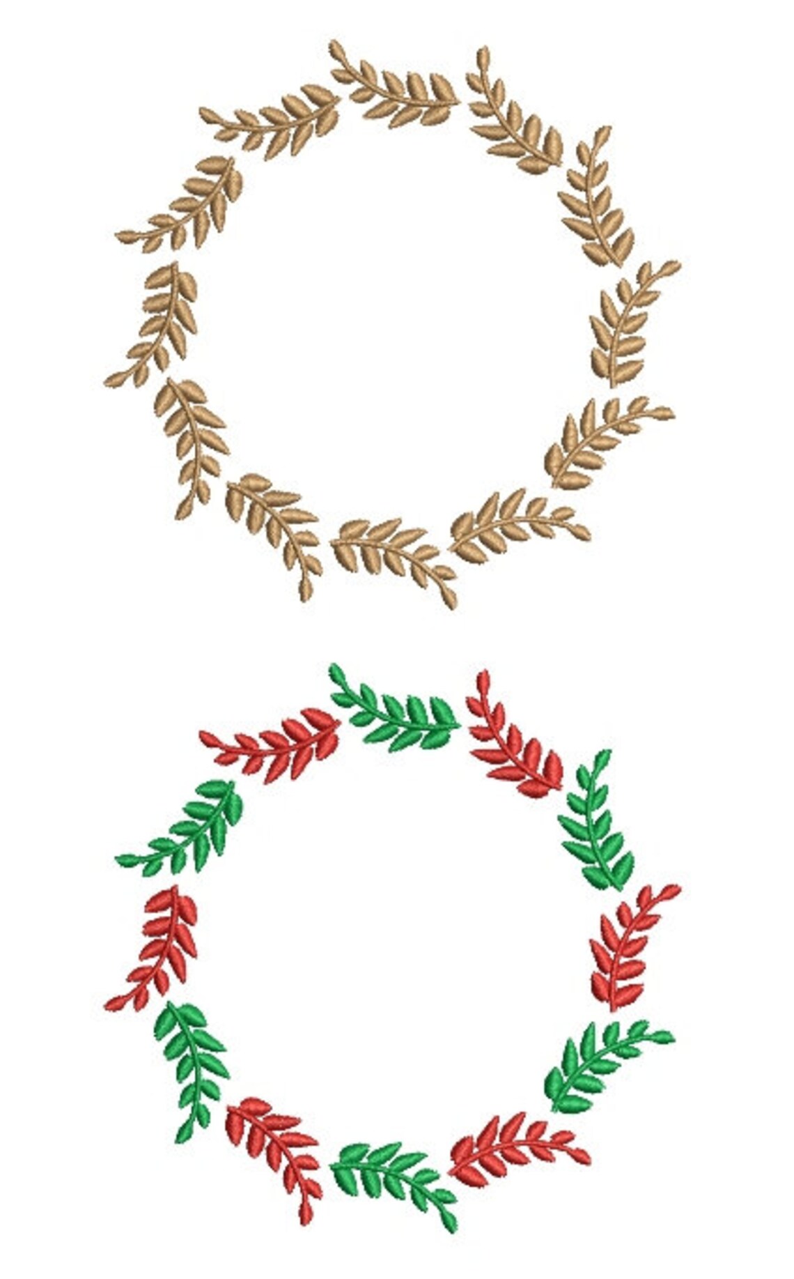 Leaf Wreath Monogram Frame 5 Sizes Machine Embroidery Font | Etsy