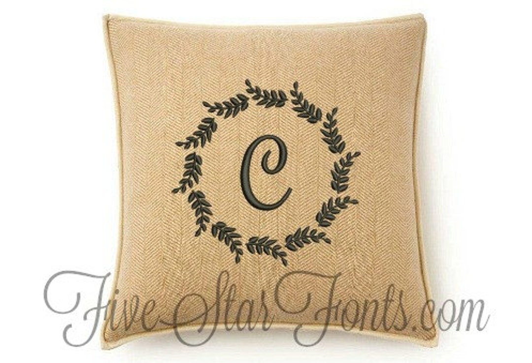 Leaf Wreath Monogram Frame 5 Sizes Machine Embroidery Font Frame - Etsy
