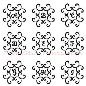 Refined Elegant Swirl Monogram Font Machine Embroidery - Etsy